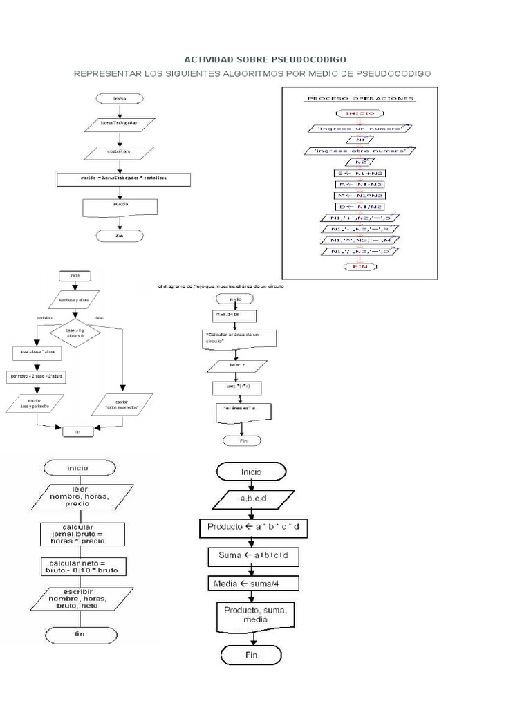 Actividad Sobre Pseudocodigo | PDF | Algoritmos | Informática