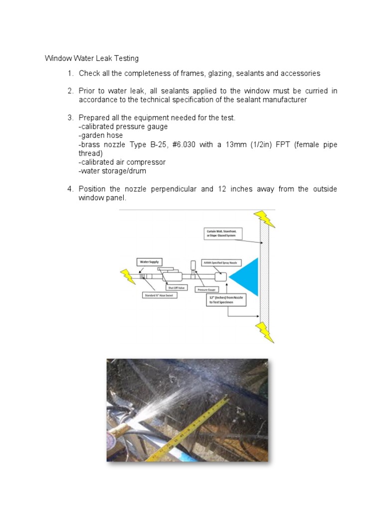 Window Water Leak Test Procedure | PDF