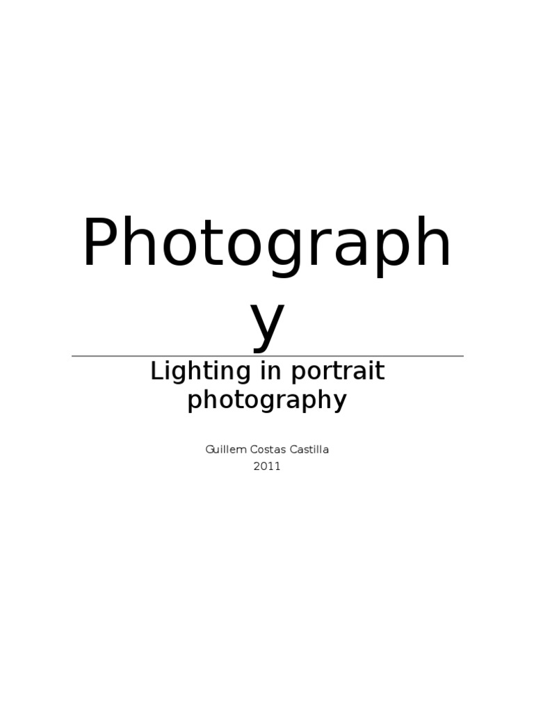 Portrait Photography Lighting Guide | PDF