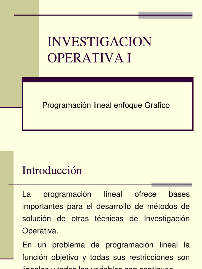 Programación lineal enfoque gráfico: Resolución de problemas de ...