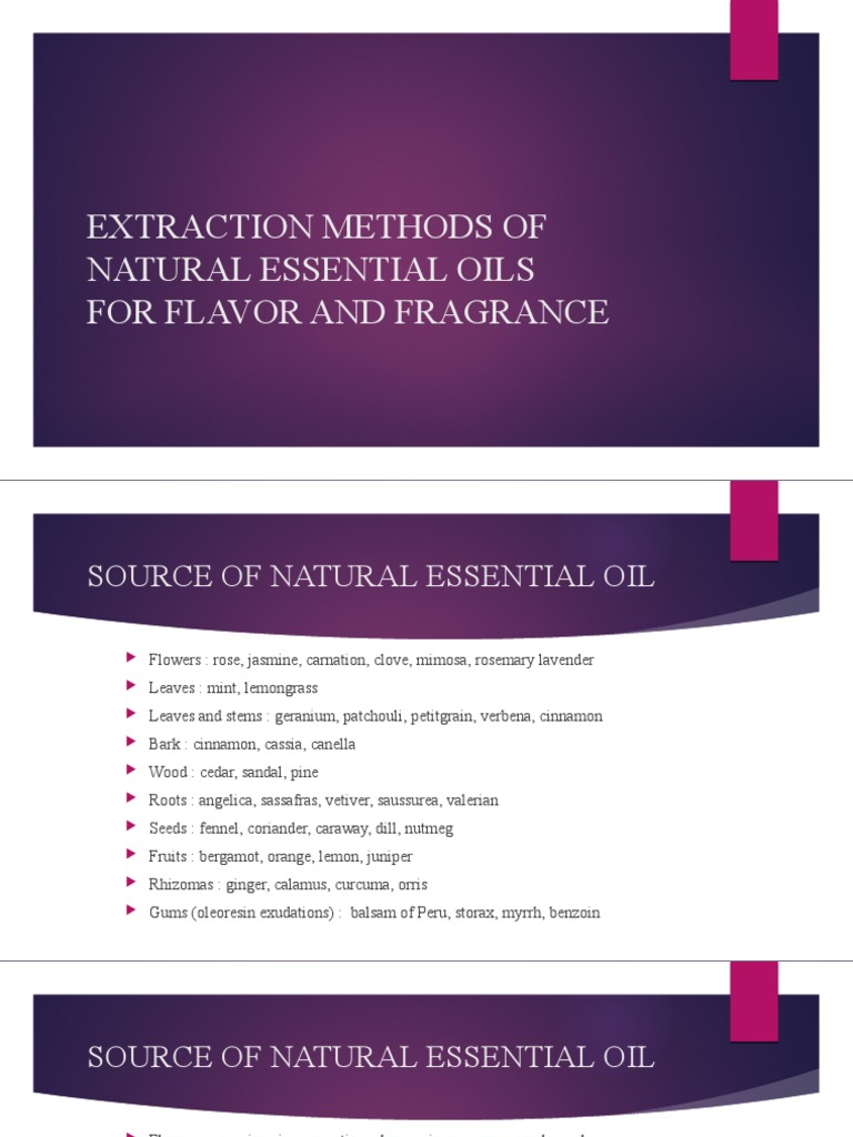 Essential Oil Extraction Techniques | PDF | Distillation | Water