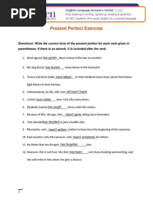 Quiz Present Perfect Interactive Worksheet By Ms