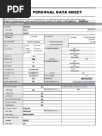 CS Form No. 212 Revised Personal Data Sheet Sample Form | PDF | Passport | Government