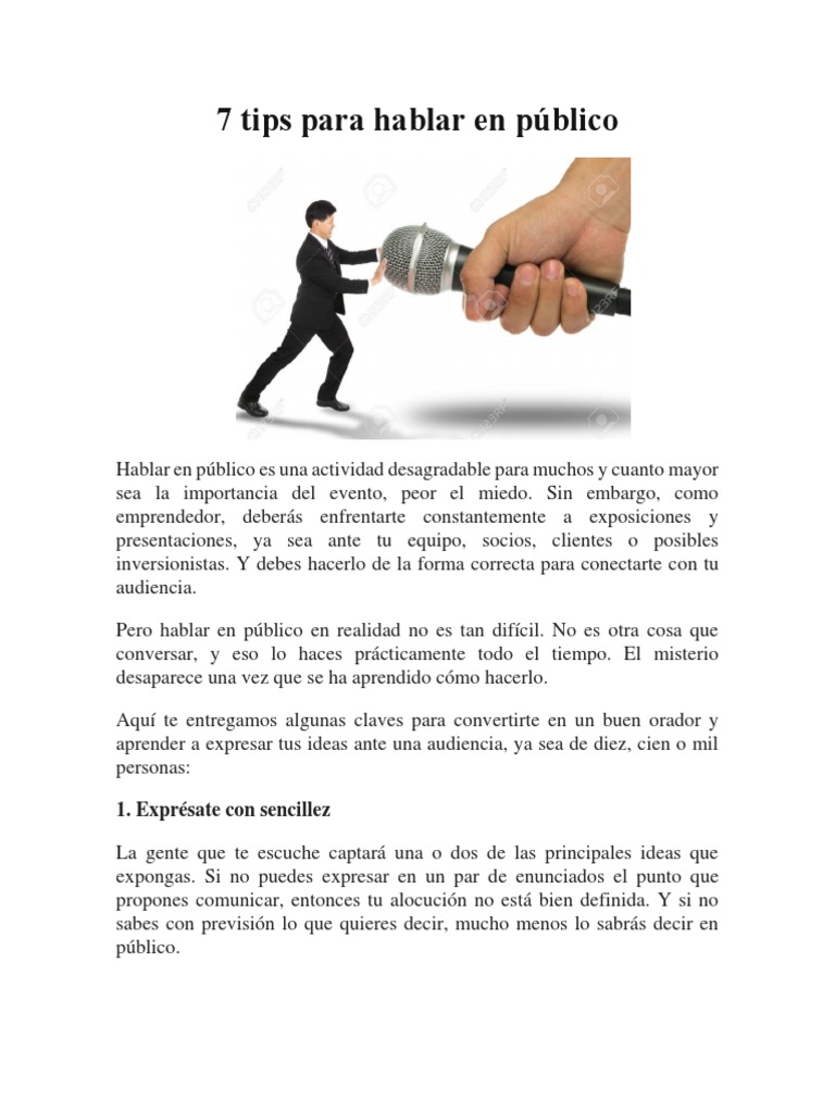 7 Tips para Hablar en Público | PDF
