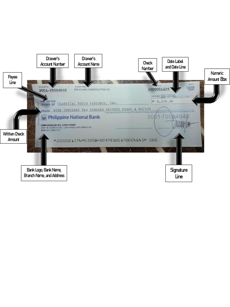 Parts of A Check | PDF