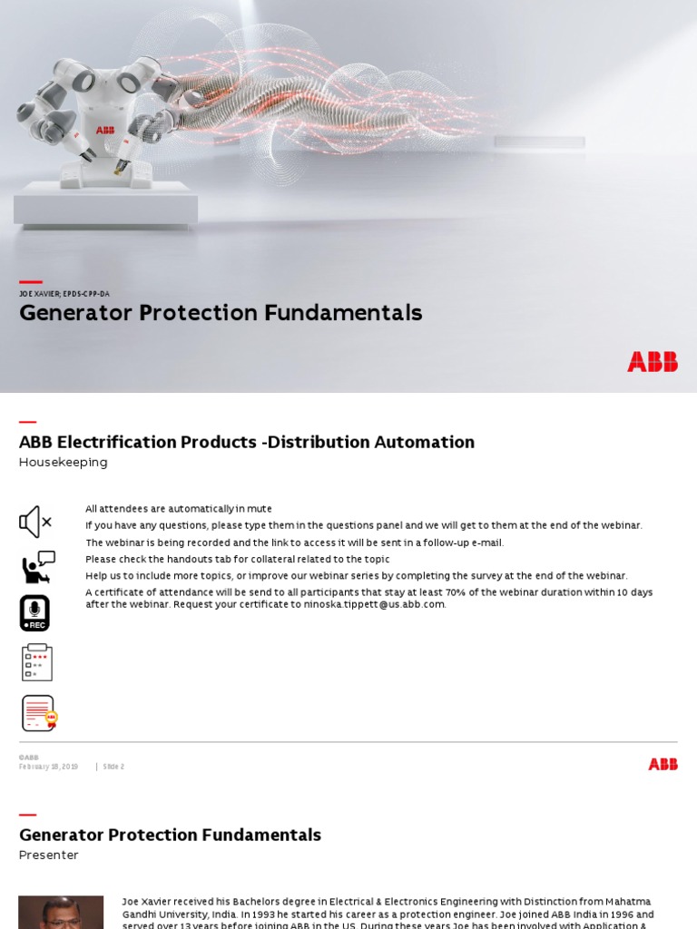 2019 0214 Generator Protection Fundamentals Joe X WQ | PDF | Electric ...