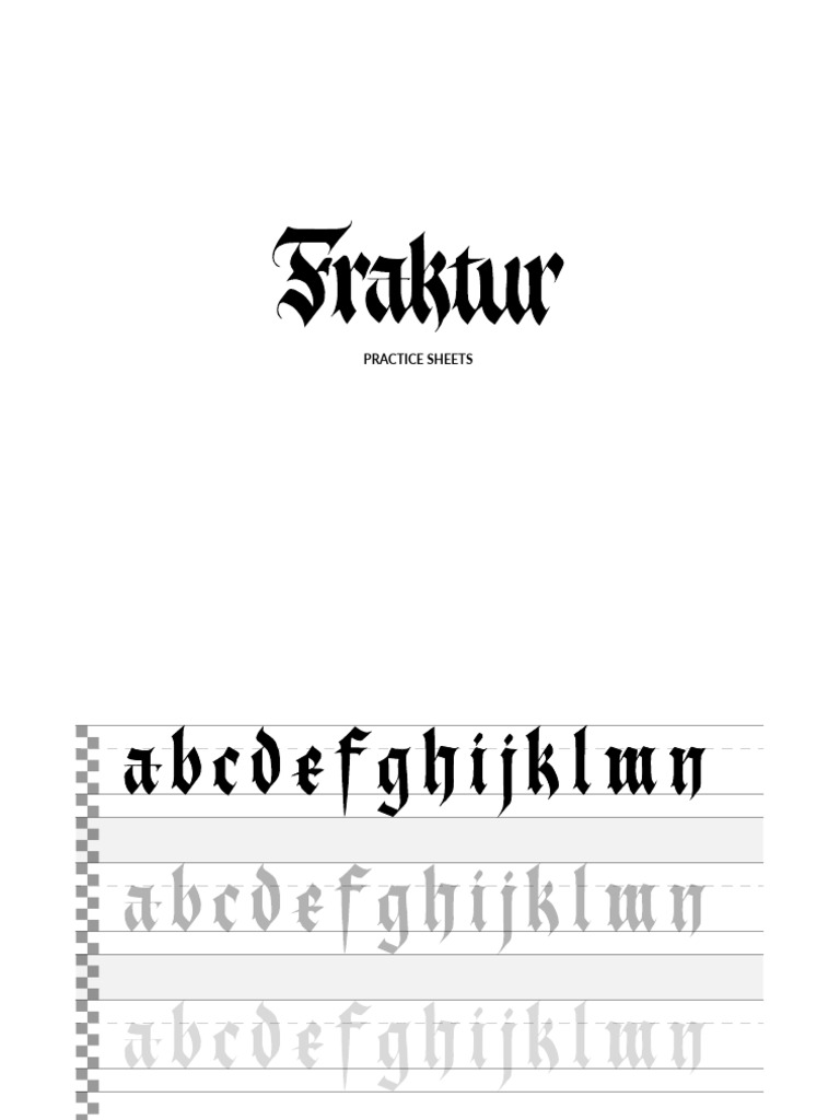 Fraktur Practice Sheets by Jake Rainis | PDF