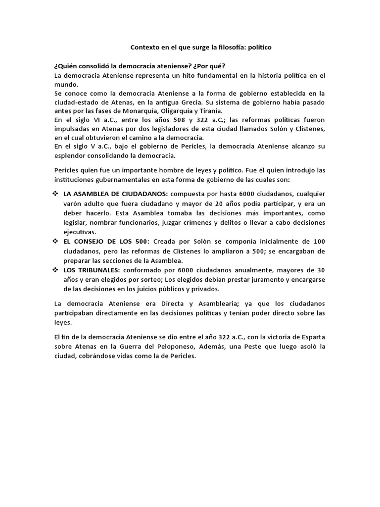 Contexto Politico en El Que Surge La Filosofía | PDF | Ciencias sociales