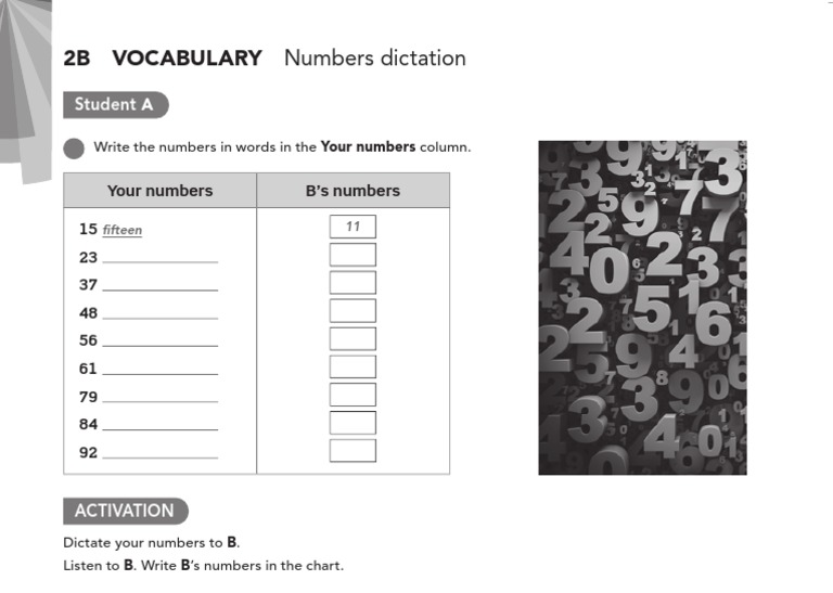 2B VOCABULARY Student A | PDF