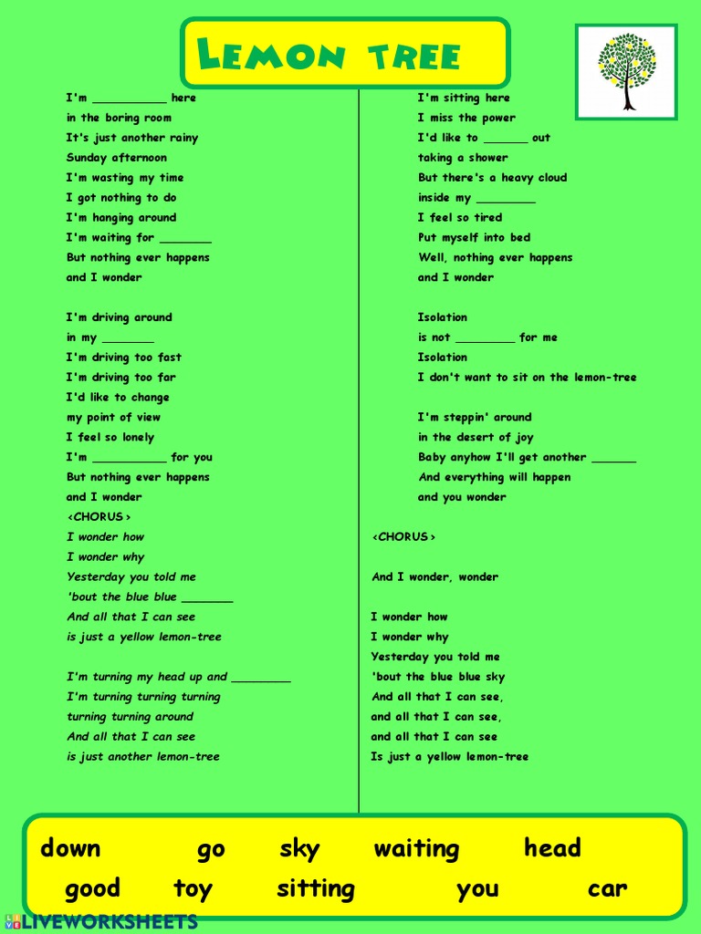 Lemon Tree - Present Continuous | PDF