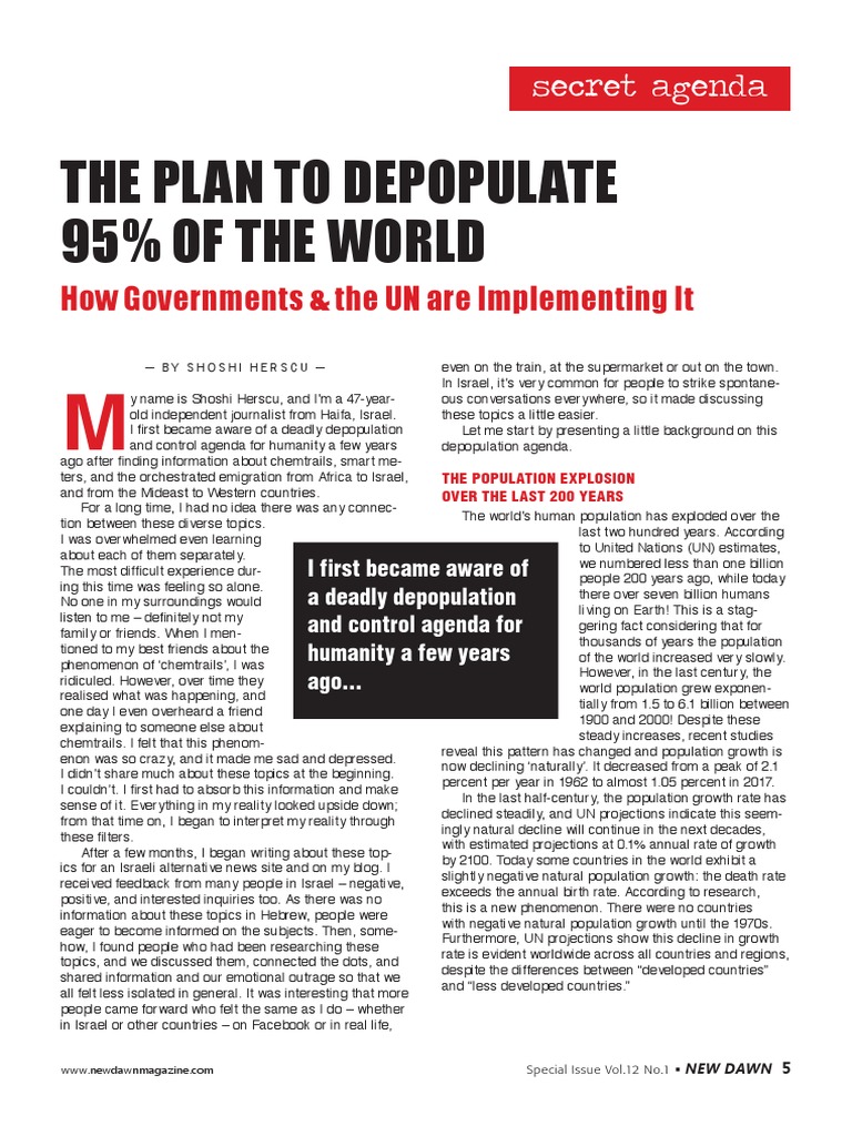 The Plan To Depopulate 95% of The World: How Governments & The UN Are ...