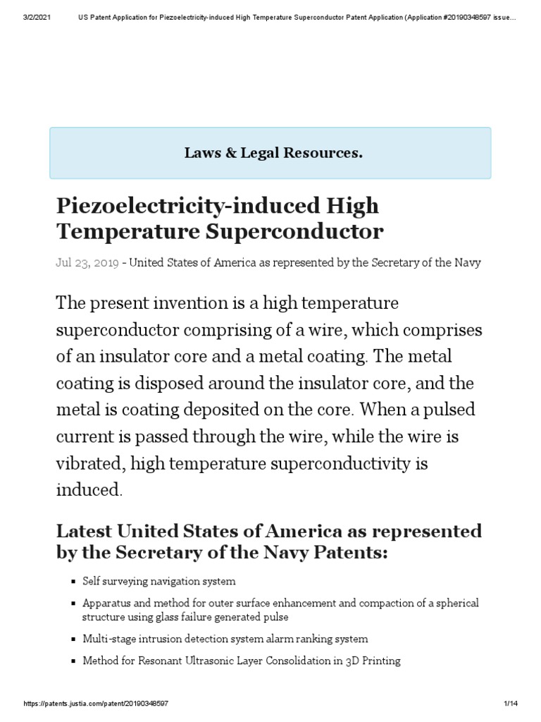 Piezoelectric High-Temperature Superconductor | PDF | Superconductivity ...