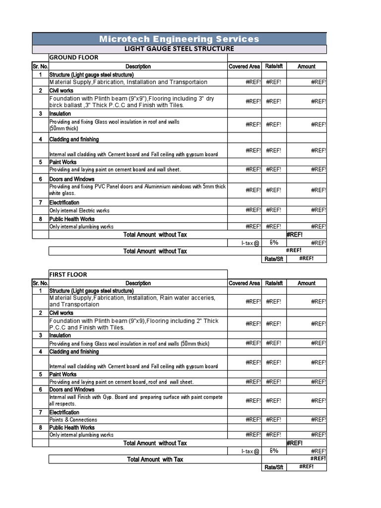Microtech Engineering Services: Light Gauge Steel Structure | PDF ...