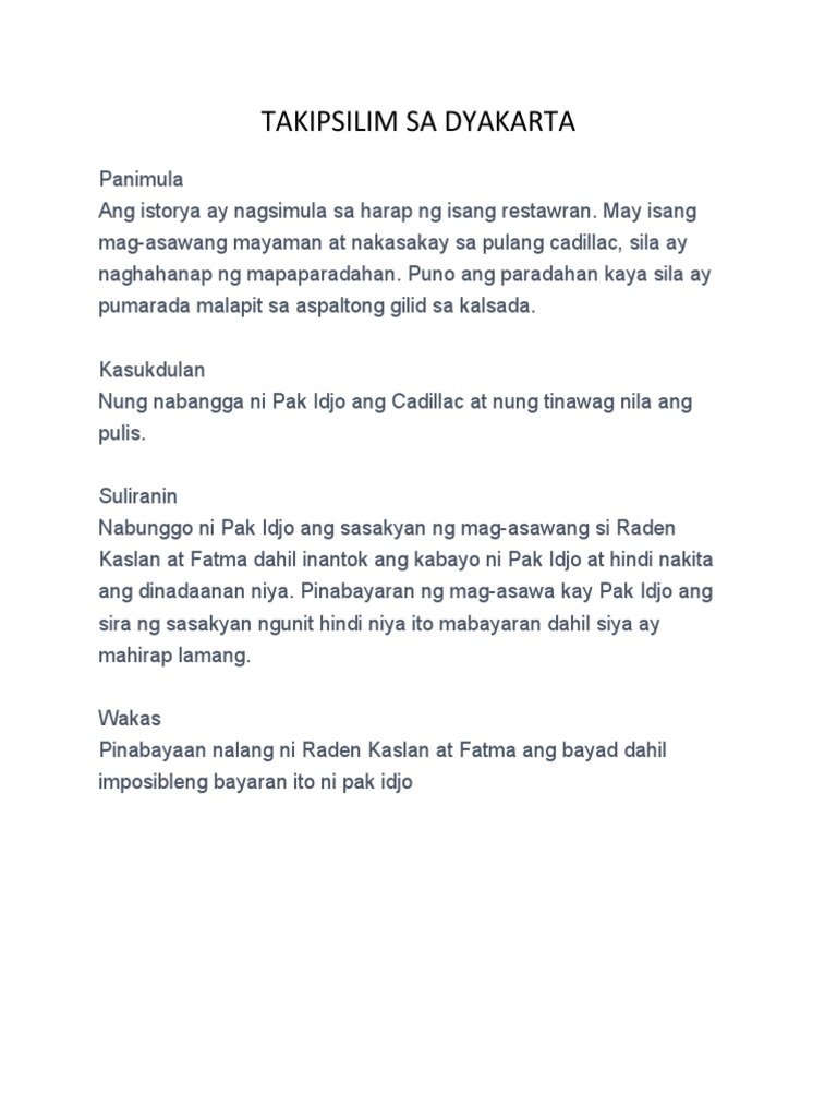 Takipsilim Sa Dyakarta | PDF