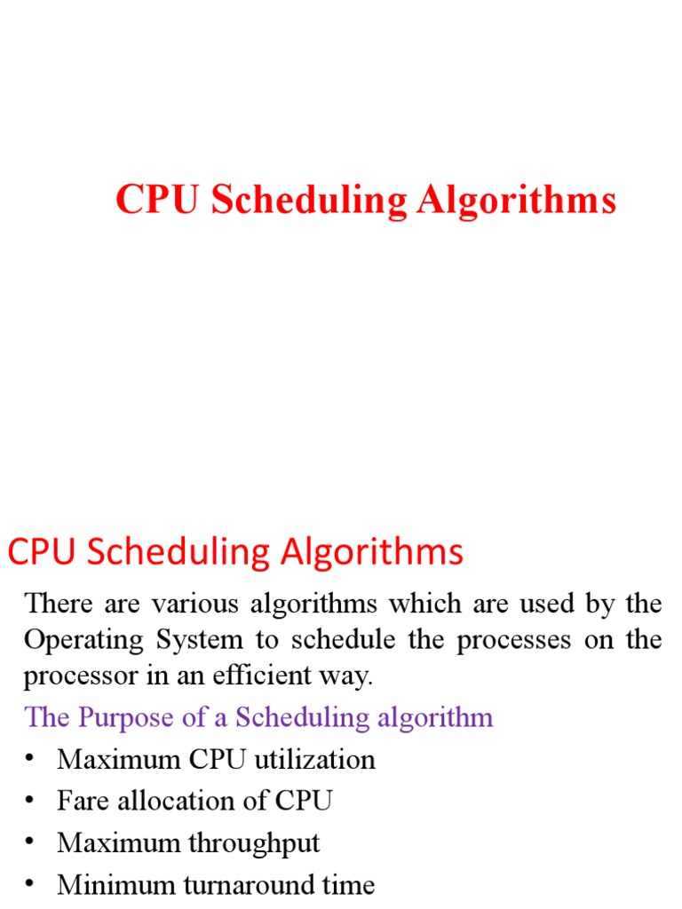 OS Lecture2 - CPU Scheduling | PDF | Scheduling (Computing) | Algorithms And Data Structures
