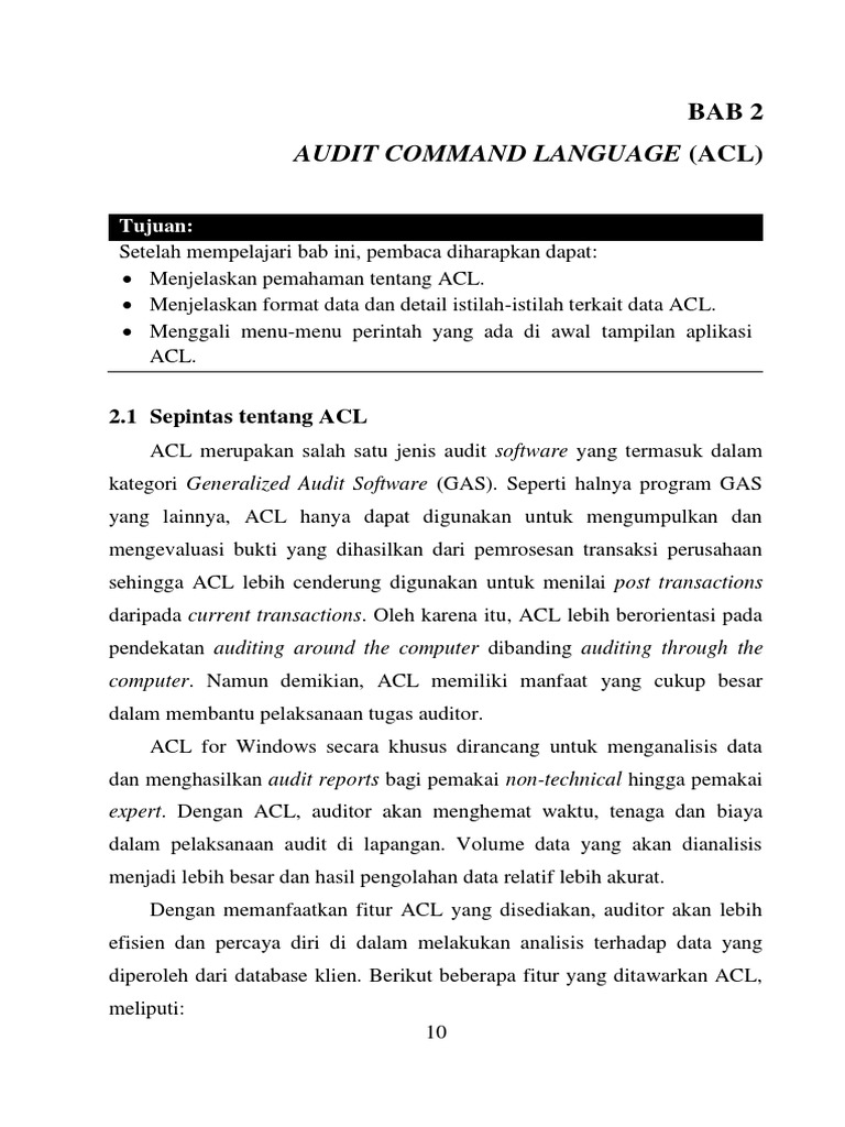 BAB 2 Audit Command Language (ACL) | PDF