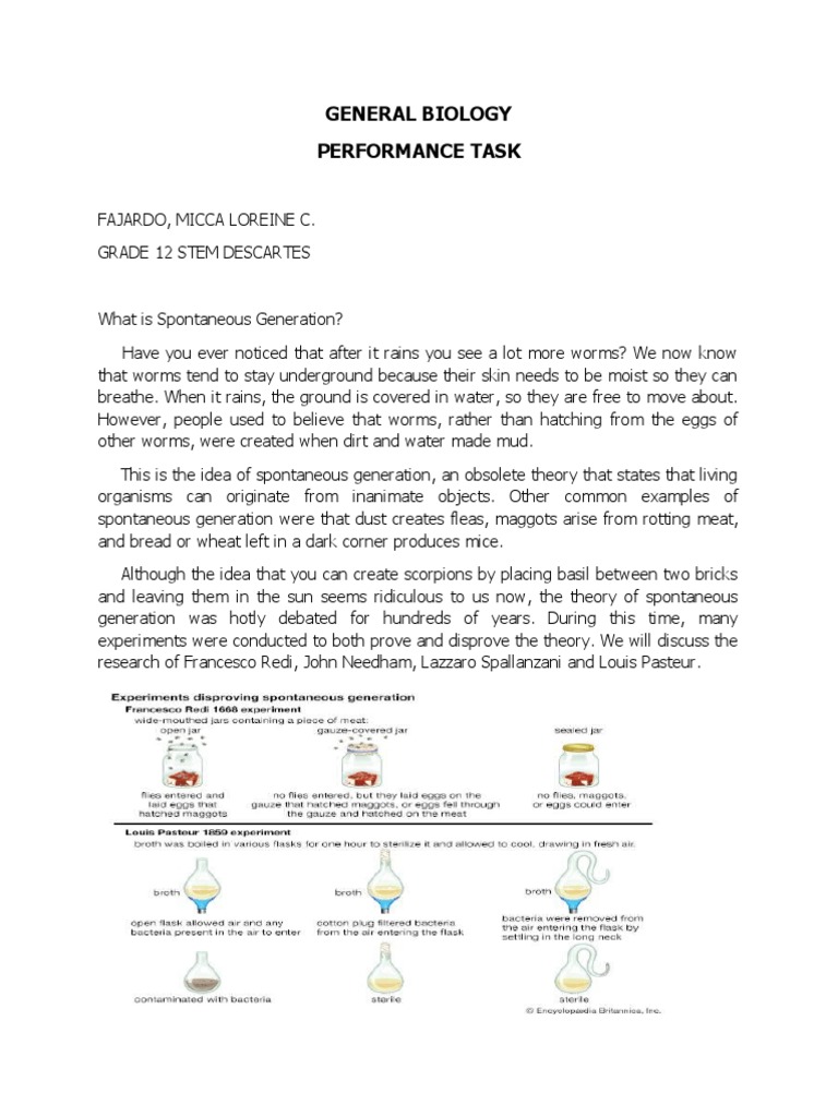 Spontaneous Generation Disproved | PDF | Louis Pasteur | Biology
