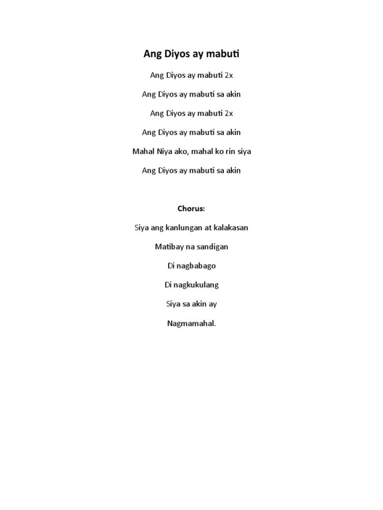 Ang Diyos Ay Mabuti | PDF