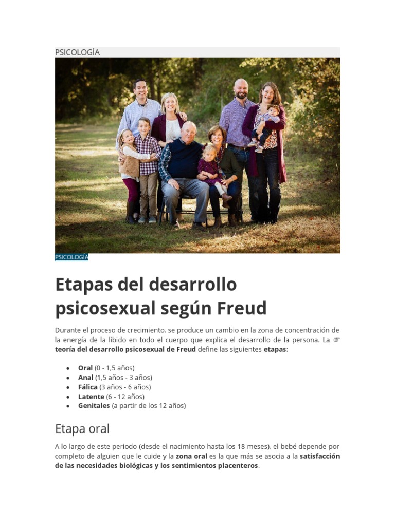 Etapas Del Desarrollo Psicosexual Según Freud | PDF | Complejo de Edipo | Sicología