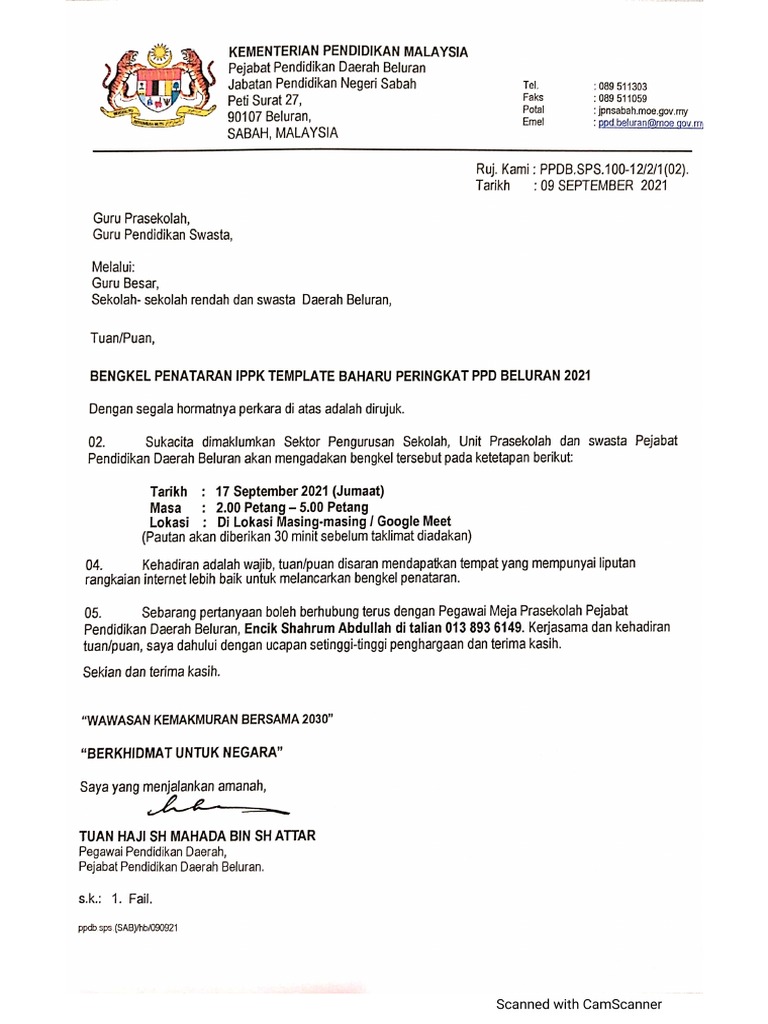 Bengkel Penataran Ippk Template Baharu Ppd Beluran 2021 Pdf