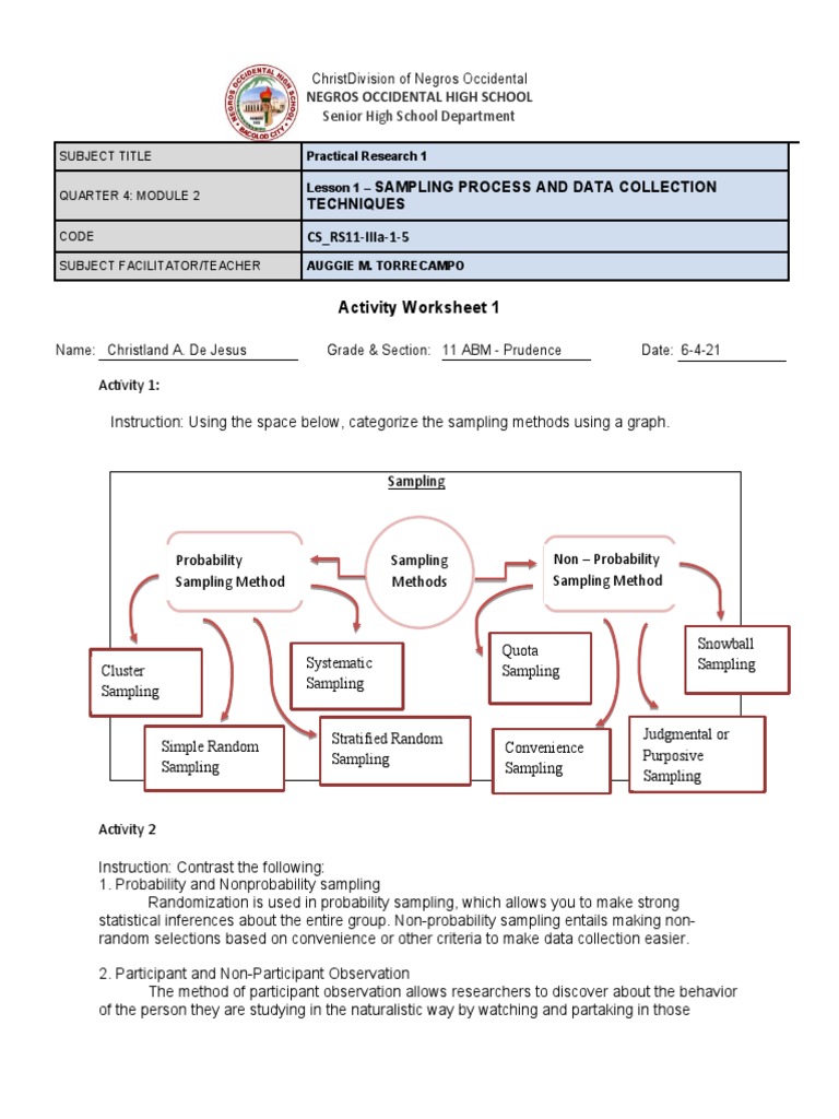Sampling Techniques and Data Collection | PDF | Sampling (Statistics ...