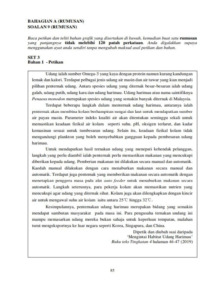 Latihan Rumusan - Penternakan Udang Harimau | PDF