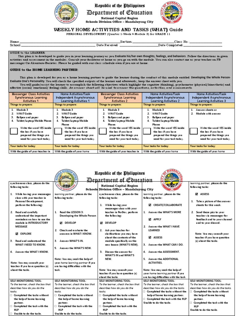 What Guide Perdev Module 3 | PDF | Learning | Question