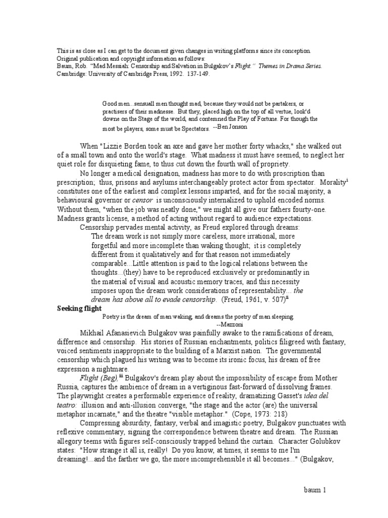 Dream Has Above All To Evade Censorship. (Freud, 1961, v. 507) | PDF ...