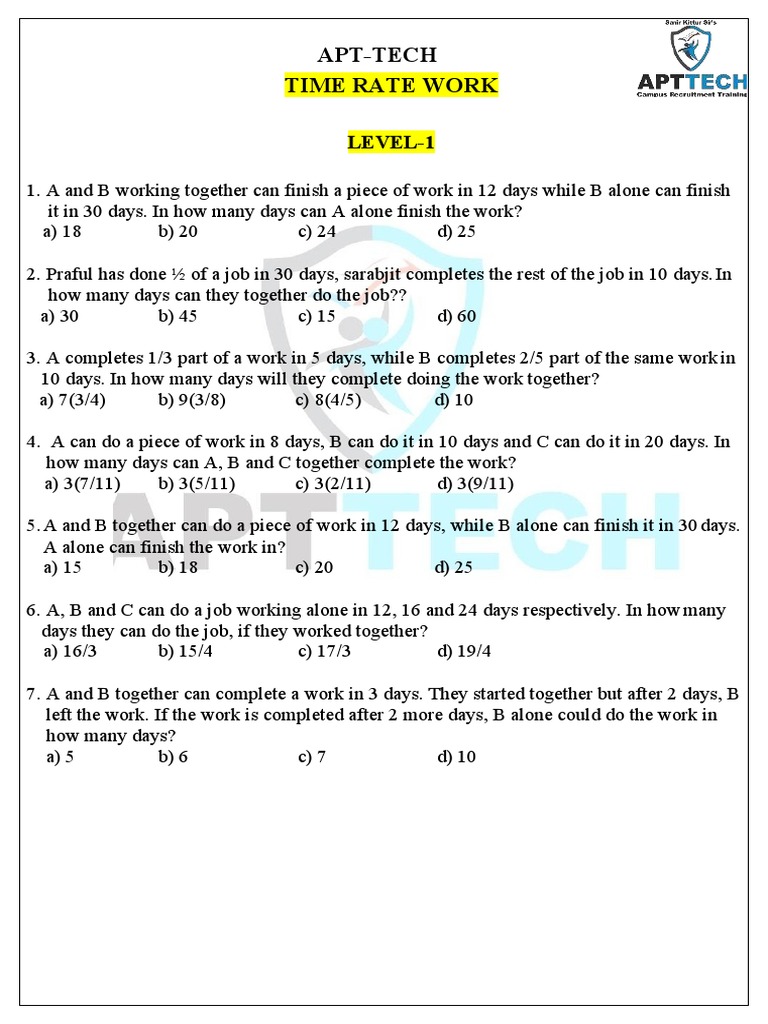 Time Rate Work Level 1&2 | PDF | Teaching Methods & Materials
