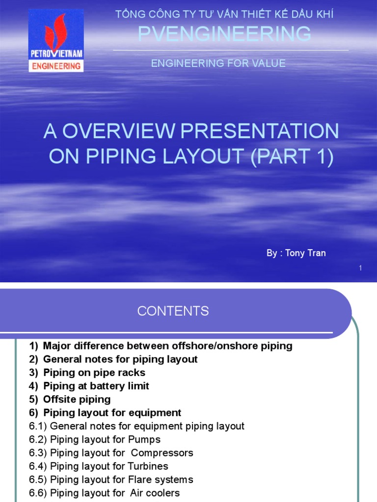 PVE Piping Layout Presentation - Part 1 | PDF | Pump | Pipe (Fluid ...