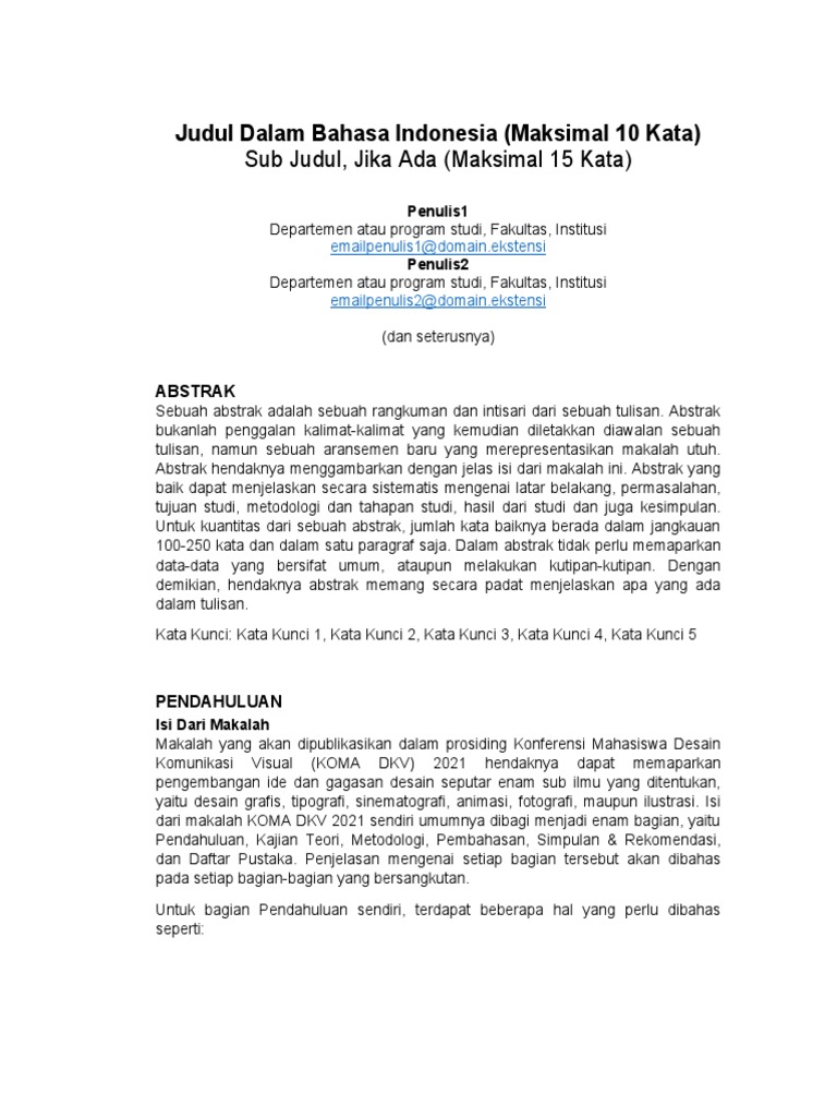 Template Makalah DKV 2021 | PDF