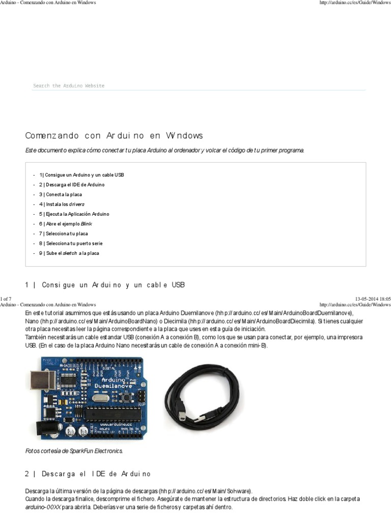 Arduino - Comenzando Con Arduino en Windows | PDF | Arduino | Informática