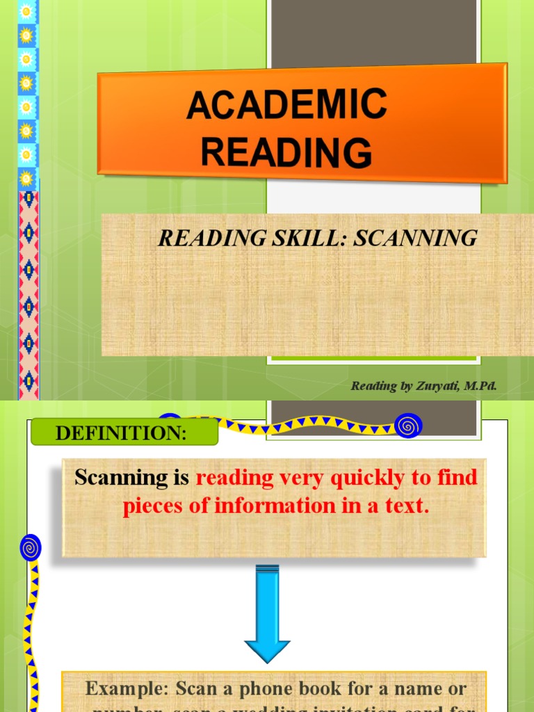 Reading Skill: Scanning: Reading by Zuryati, M.PD | PDF | Deer | Reindeer