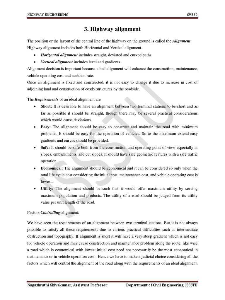 Highway Alignment | PDF | Road | Surveying