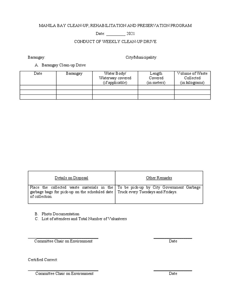 Manila Bay Clean-Up, Rehabilitation and Preservation Program | PDF