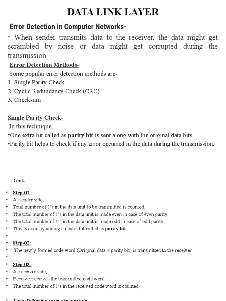 Error Detection Dechniques | PDF | Error Detection And Correction ...
