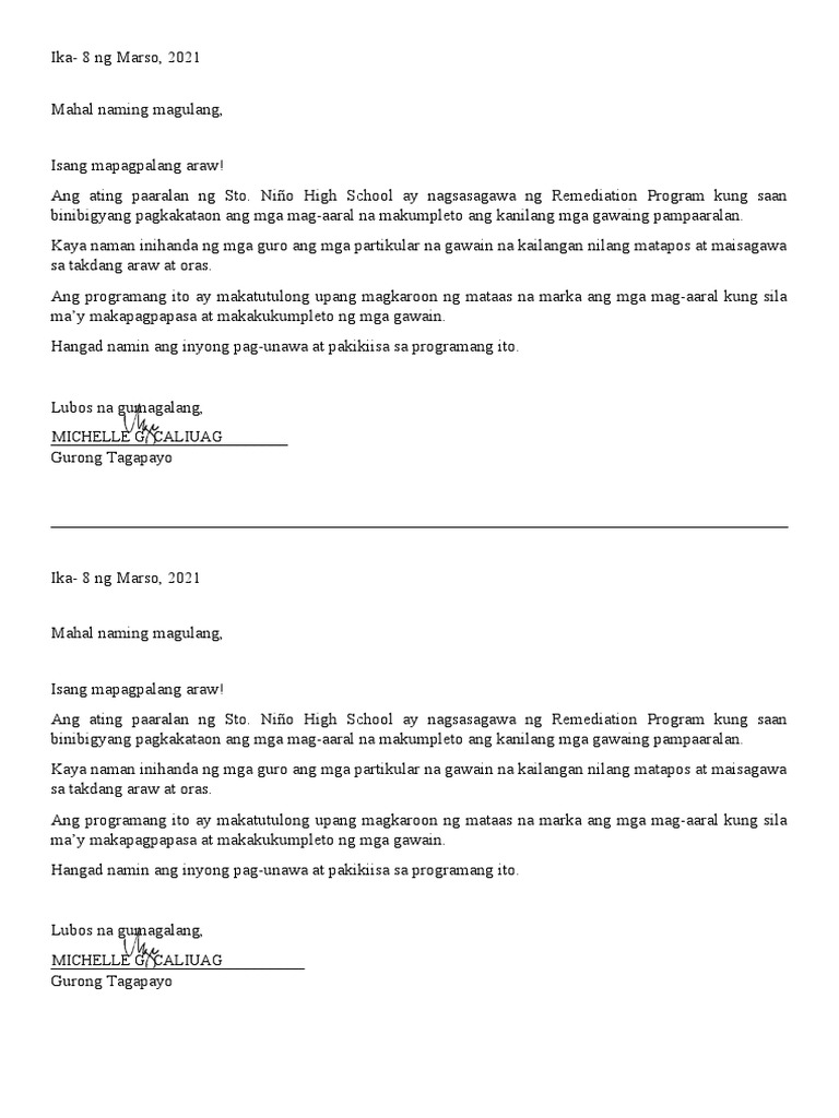 Remediation Letter | PDF