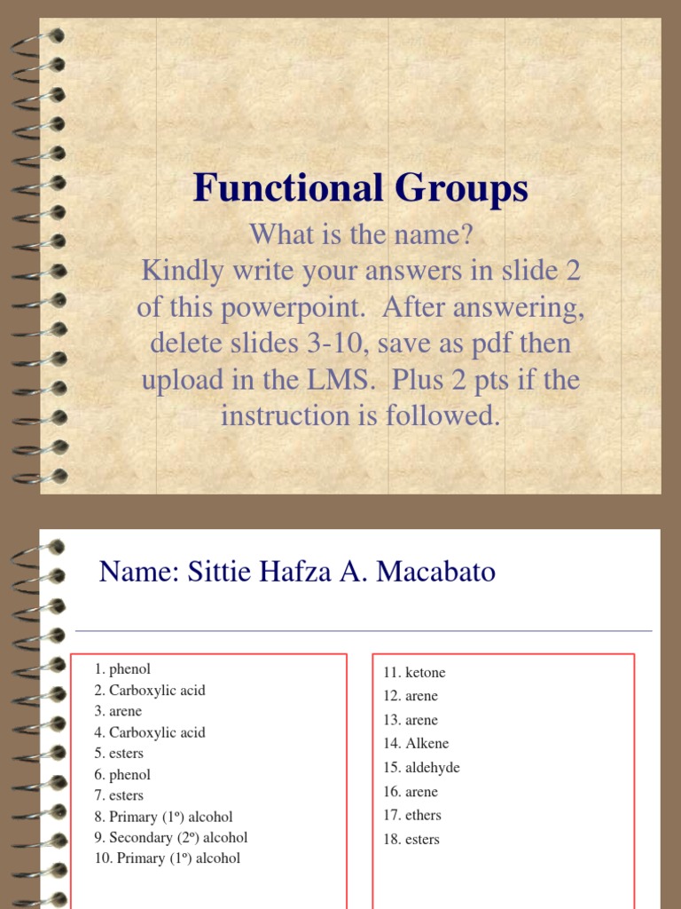 Class 10 Functional Groups Worksheet | PDF | Science & Mathematics