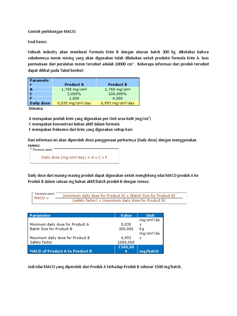 Contoh Perhitungan MACO | PDF
