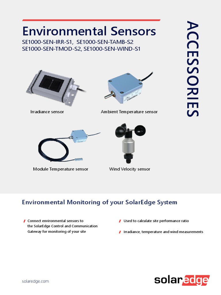 Environmental Sensors: SE1000-SEN-IRR-S1, SE1000-SEN-TAMB-S2 SE1000-SEN ...