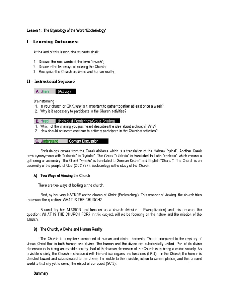 3 The Etymology | PDF | Christian Church | Ecclesiology