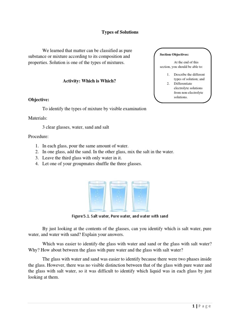 Week 004 Types of Solutions | PDF | Solution | Solvation