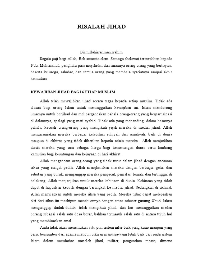 Risalah Jihad | PDF | Agama & Spiritualitas