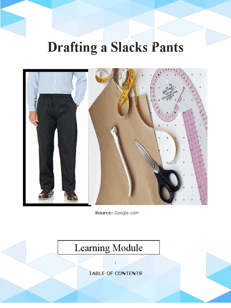 Drafting A Slacks Pants: Learning Module | PDF | Seam (Sewing)