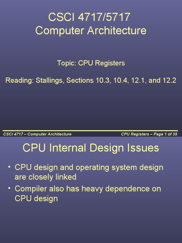 Analysis of CPU Register Design and Instruction Set Architecture | PDF ...
