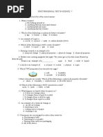 1 Summative Test in Science 5 | PDF | Menstrual Cycle | Ovary