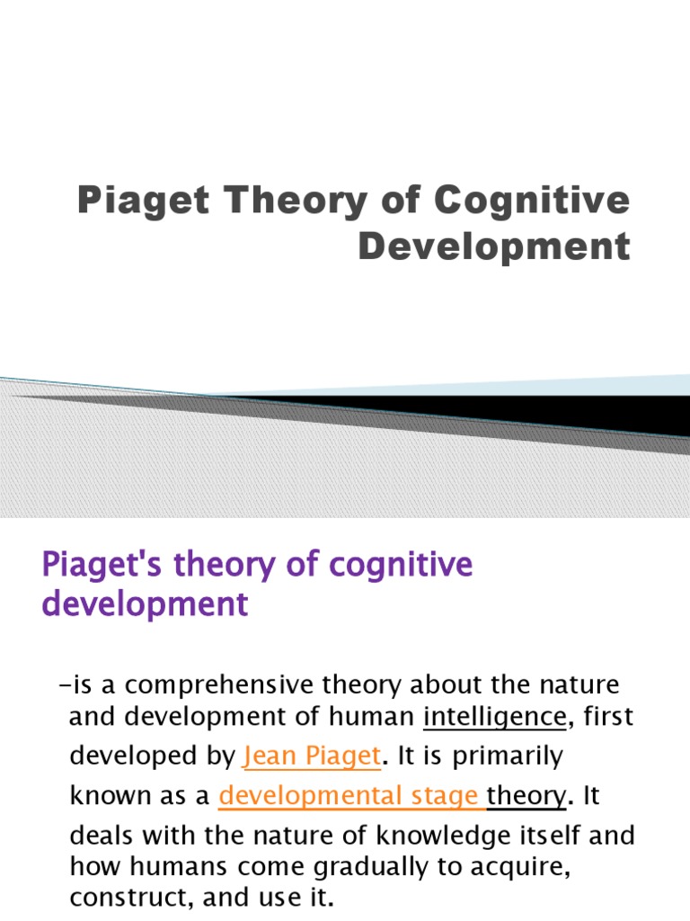 Piaget's Cognitive Development Theory | PDF | Schema (Psychology ...