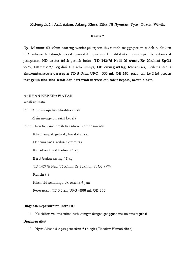 Asuhan Keperawatan Pasien HD | PDF