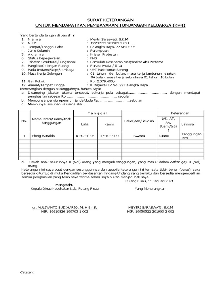 Contoh KP4 2020 | PDF
