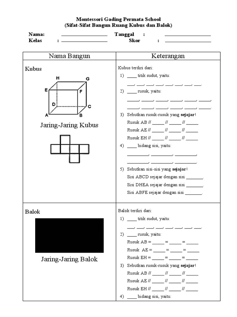 Bangun Ruang Kubus Dan Balok | PDF